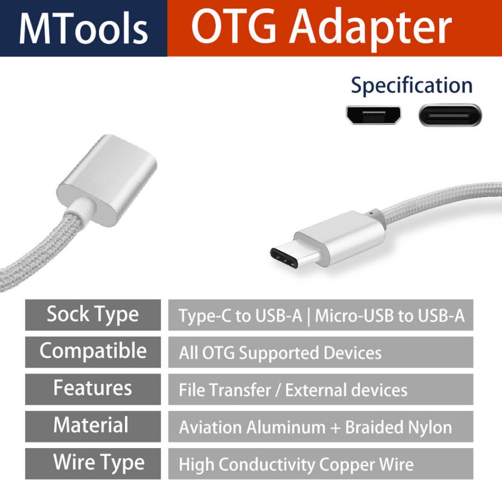 OTG Adapter | USB-C 3.0 to USB A Female Adapter - MTools Tec