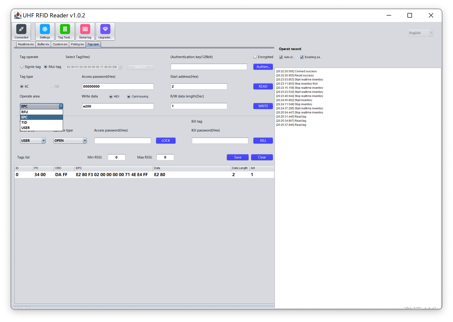 UHF Reader - Support Changing TID - MTools Tec