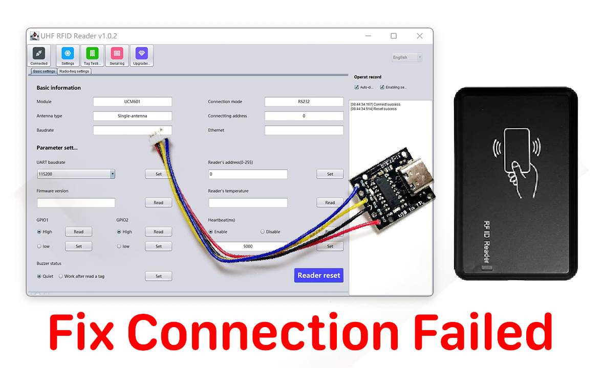 How to fix connection failed on UHF Reader - MTools Tec How to fix connection failed on UHF Reader - MTools Tec