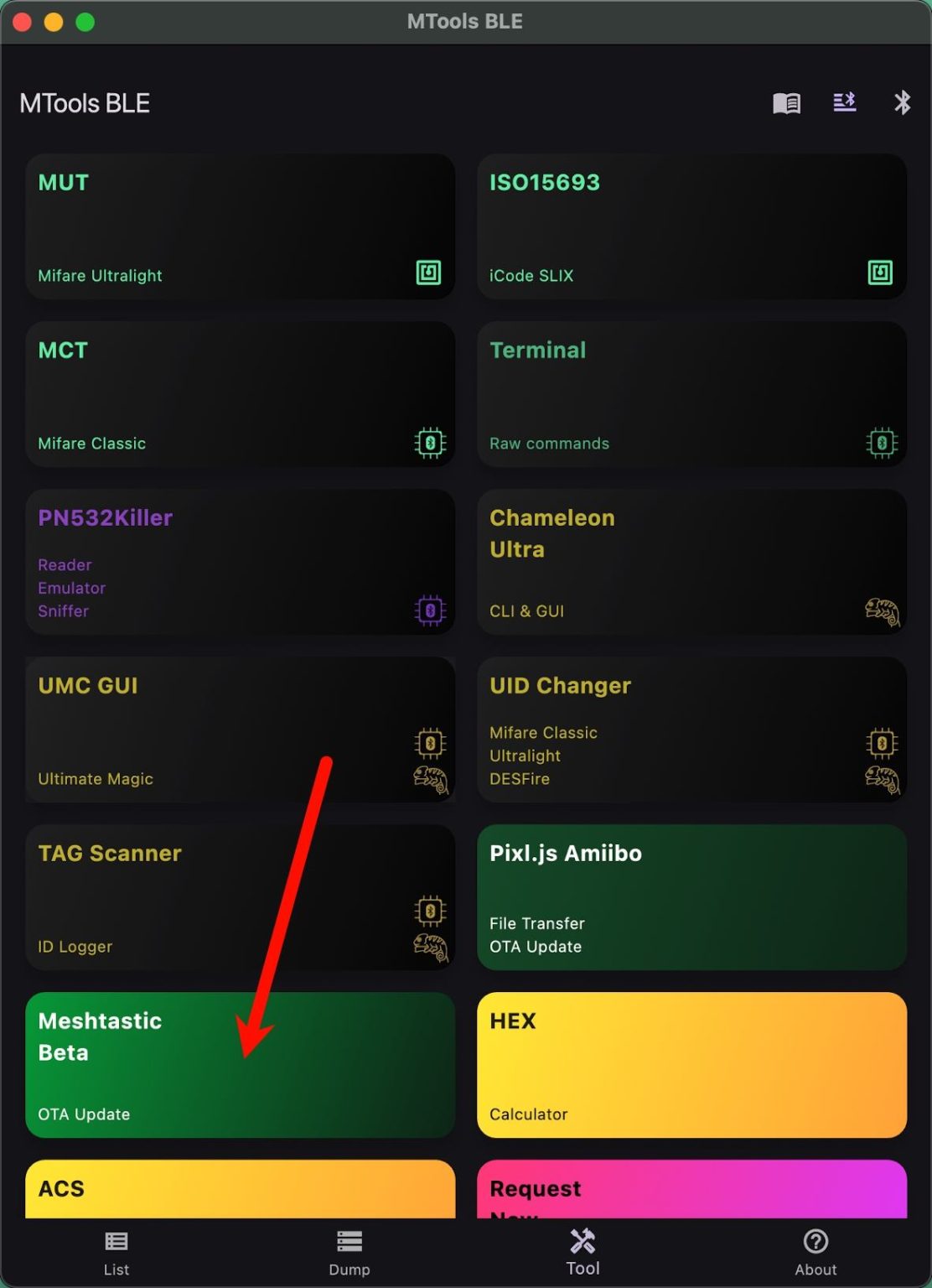 nRF52840 Meshtastic DFU with MTools BLE - MTools Tec